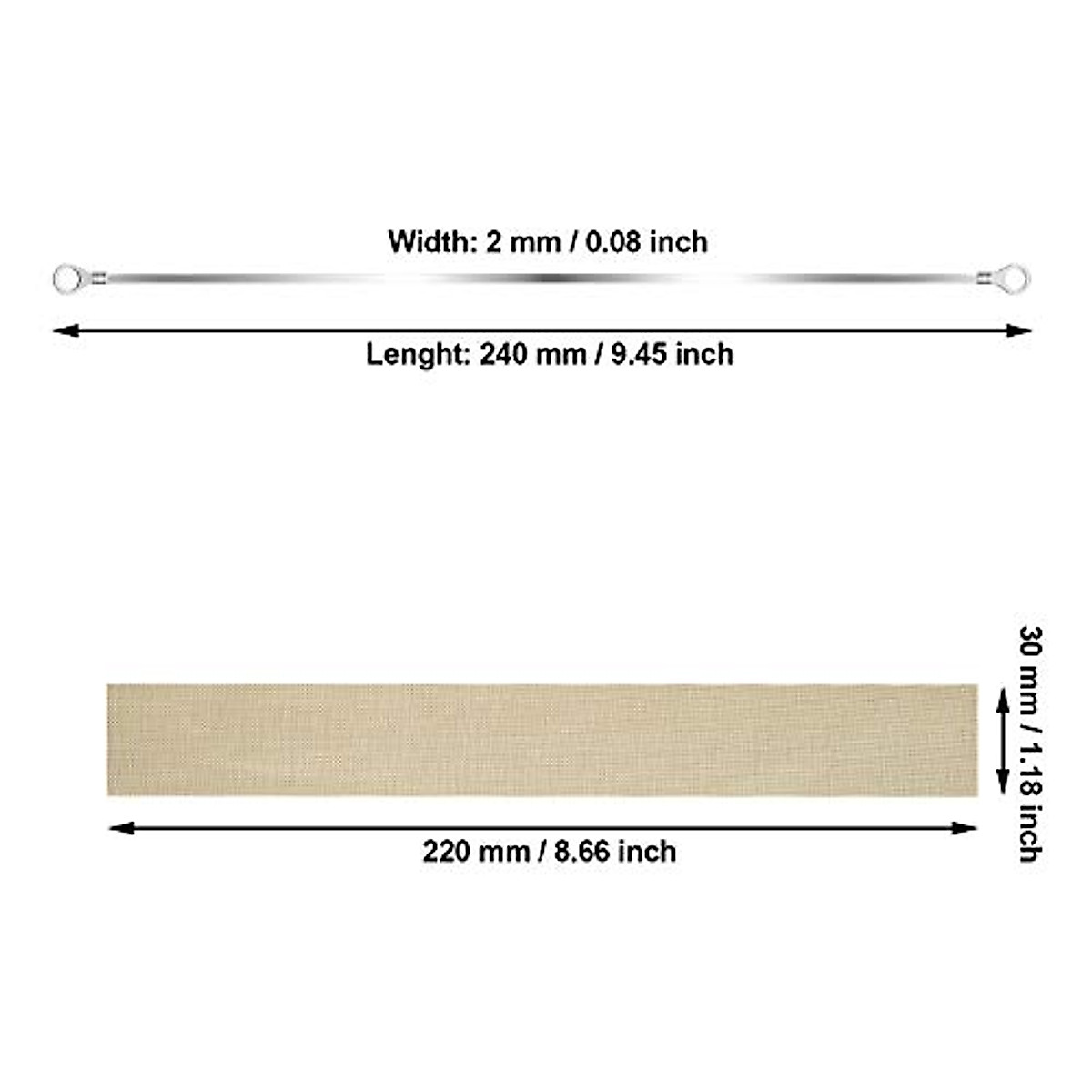 10 Pieces Impulse Sealer Heating Element Service Spare Repair Parts Kit Heat Seal Strips Replacement Elements (200 mm)