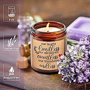 Lavender Scented Candles -Our Laughs Limitless -Friendship Gifts for Women Best Friend -Christmas,Graduation,Birthday Gifts for Female Leaving - Bestie Going Away Gift for Friend Farewell
