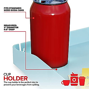 Modern Innovations Bedside Shelf for Bed, College Dorm Room, Bunk Bed Shelf for Top Bunk, Clip On Nightstand, Baby Changing Table Tray, Cup Holder for Kids, Bunkbed Caddy for Table Storage (Baby Blue)