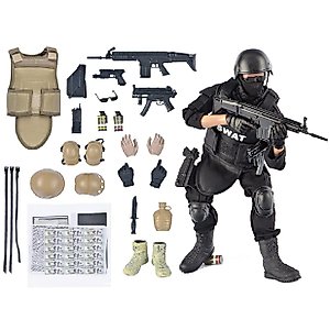 BJPEY 12" Action Figures Toy 1:6 Stand Bendable Soldier Figure Model Toy ( SWAT )