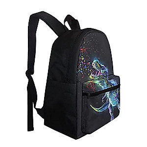 Doojoayie T Rex Dinosaur Backpack Primary School Backpack Elementary BookBag Students Daypack Rucksack for Boys Girls Kids Teens