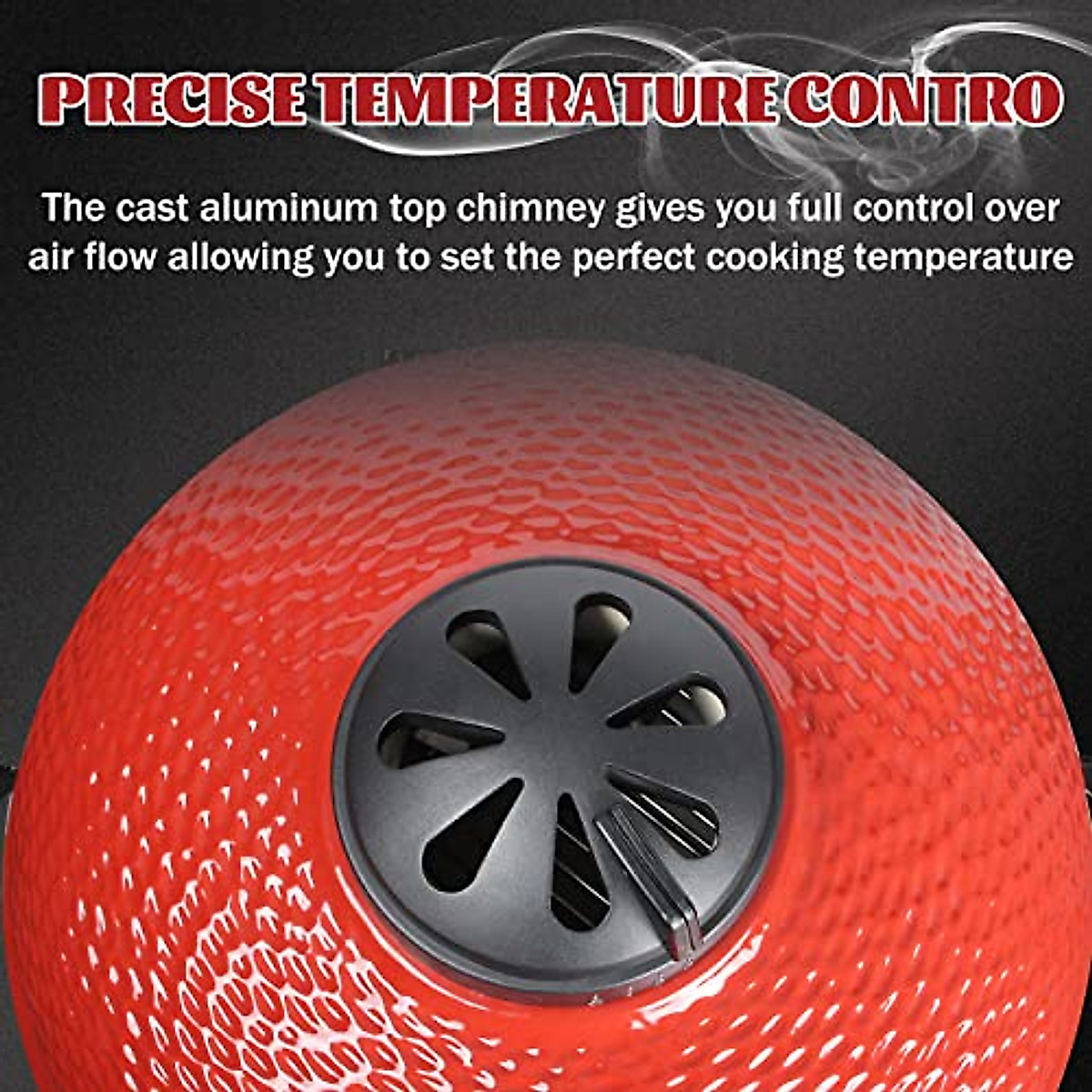 Dracarys Charcoal Kamado Cast Aluminum Top Vent Chimney for Vision Grills Classic B Series 18 Inch Pit Boss 71220, 71240