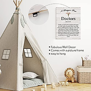 Motivational a Prayer for Doctors Quote Canvas Painting Framed Wall Art Decor for Home Office, Rustic Doctors Sayings Canvas Poster Print Decorative Christian Gift