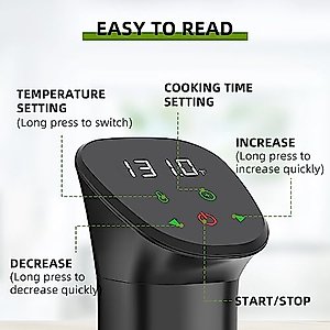 Zionheat Sous Vide Machine-Suvee Cooker Precision Cooker Sous Vide-1000W Fast Heating Thermal Immersion,Digital Touch Screen,With Accurate Temperature and Timer Circulator Precise Stainless Steel Cooker