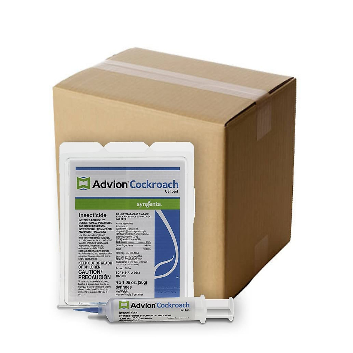 (Case of 10) Syngenta - Advion Cockroach Gel - 4 Tubes, 4 plungers, 4 Tips