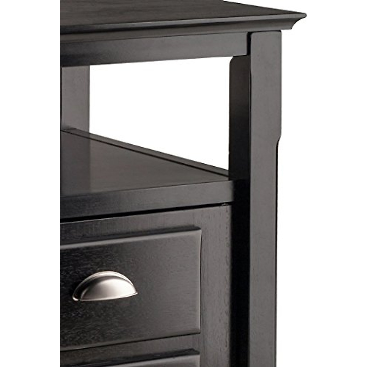 Winsome Solid Wood 2 Drawer Timber Night Stand Black Finish