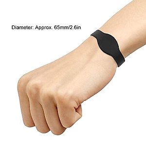 RFID Card Reader, Contactless RFID Proximity Smart Card, RFID Wristband Silicone Bracelet Waterproof IC Card for Swimming Pool Sauna Room (10pcs)(Black)