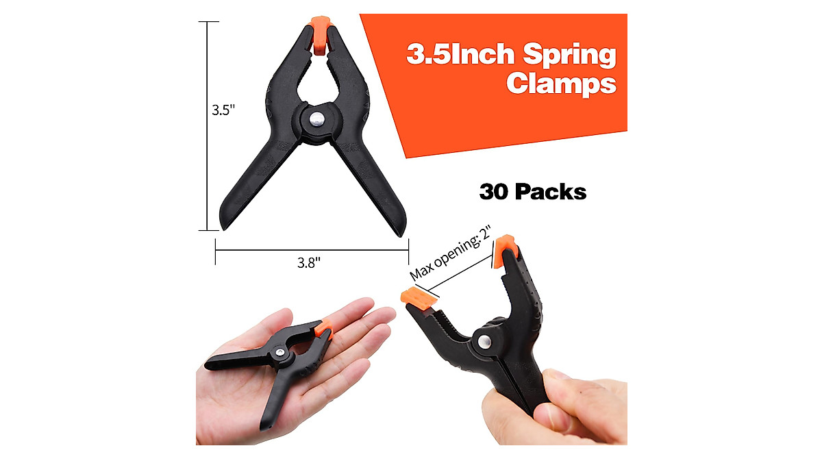 30 Pack Spring Clamps, 3.5 Inch Professional Plastic Spring Clamps ...