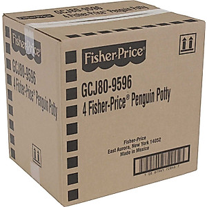 Fisher-Price Toddler Toilet Penguin Potty Training Seat, Portable Chair with Handles for Kids and Removable Bowl