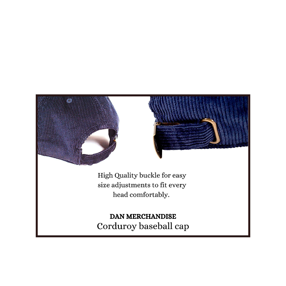 Plaid Suede Womens Mens Corduroy Hat for Men Casual Everyday Baseball Cap with Adjustable Straps (Navy)