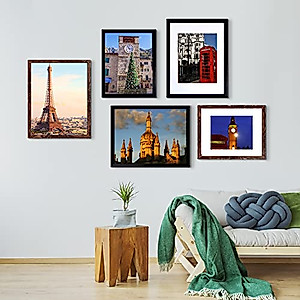 SESEAT 12x16 Picture Frame Rustic Brown, Display Pictures 9x12 with Mat or 12x16 without Mat, Photo Frames Wall Gallery, 1 Pack