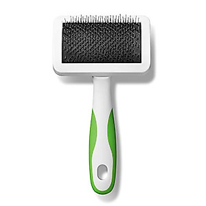 Andis 65705 Stainless-Steel Slicker Brush for Dogs and Cats - Durable and Lightweight Grooming Tool for All Breeds and Fur Lengths, Reduces Shedding and Promotes Hair Growth - Medium, Green