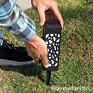 BRIGHTOLOGY Flamebrite Outdoor Pathway Solar Lights (4 Lights), Garden & Landscape Light l Flickering Glow, Wire-Free, Auto On/Off, Dusk to Dawn Technology