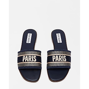 Steve Madden Women's Knox Sandal, Navy Multi, 9