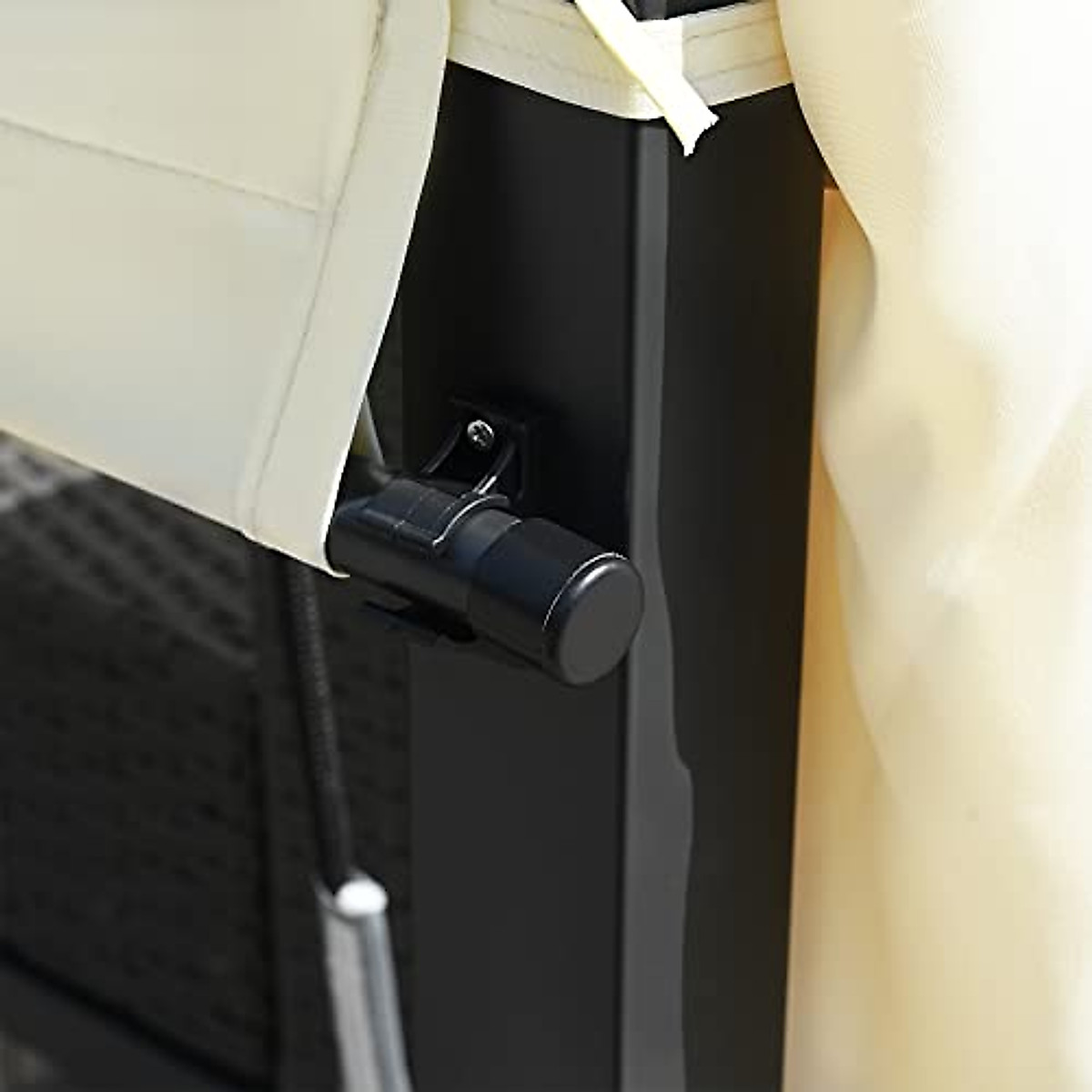 Campfun Patio Swing Bed, 3-Seat Outdoor Swing Bed, Daybed Swings for Outside Porch Bed, Patio Rattan Swing Bench with Steel Stand/Canopy/Curtain/Cushion and Pillow for Backyard Lawn Poolside, Beige