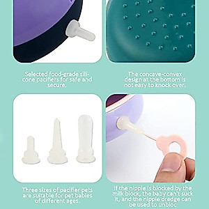 Pethumor Puppy Feeders for Multiple Puppies,4 Teats Feeder for Nursing Milk Feeder Puppy Kitten Nursing Station,180 ml Silicone Baby Pet Bubble Milk Bowl Feeder with Nipples