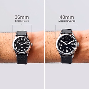 Vaer Men’s Field Watch, Quartz Movement for Accurate Timing, Scratch Resistant Sapphire Crystal, Locking Screw-Down Crown, Iconic Replica of The A-11 Military Watch for Men of WW2 - Gift Set for Men