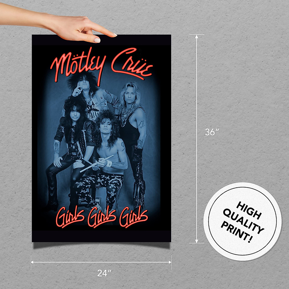 Desert Cactus Motley Crue Poster 24 inches by 36 inches Decoration Room (Design 14)