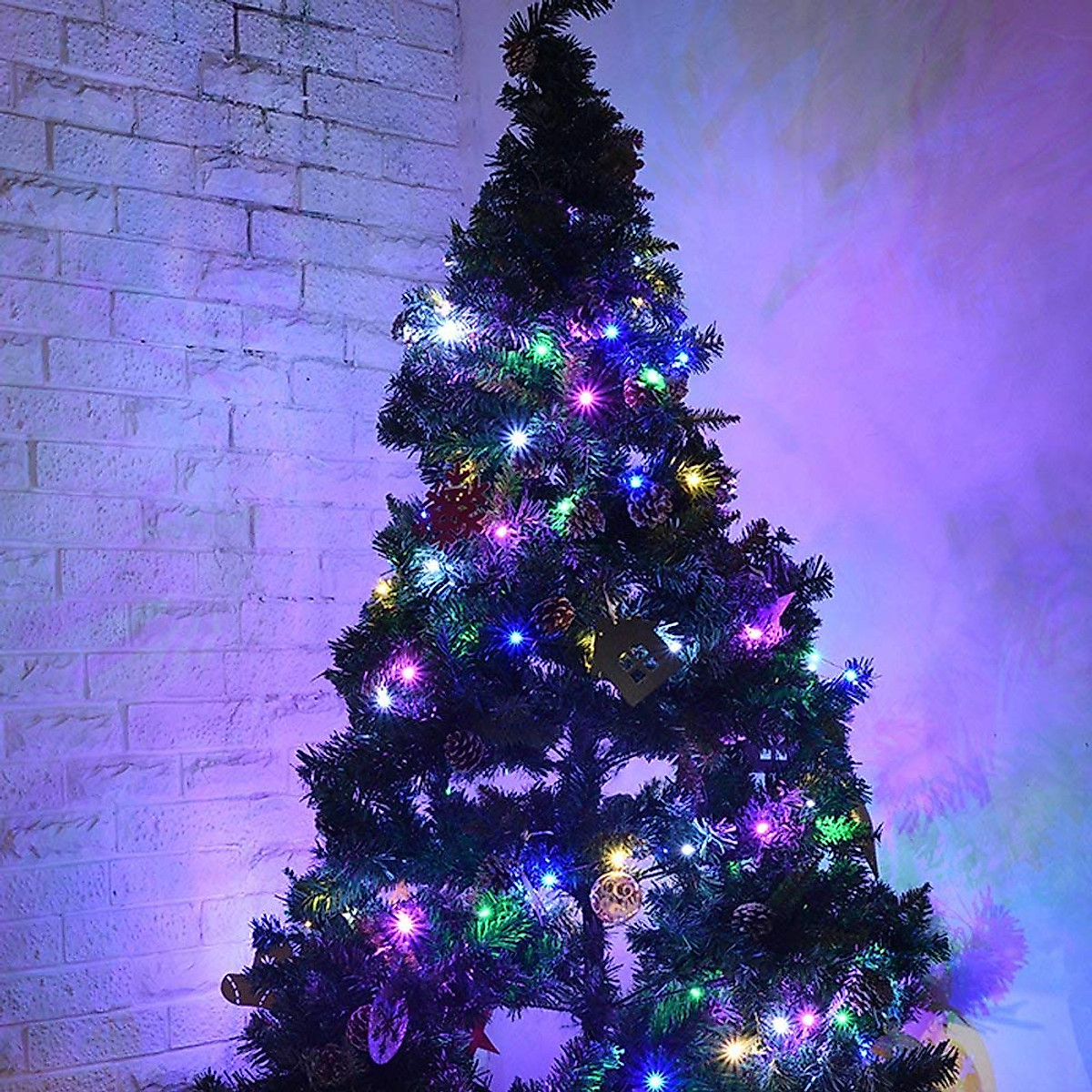 LOENDE Battery Operated String Lights with Timer Christmas Lights 100 LED 8 Modes String Lights Mini Lights Set for Indoor Outdoor Wedding Party Home Garden Wreath, Waterproof, Multicolored