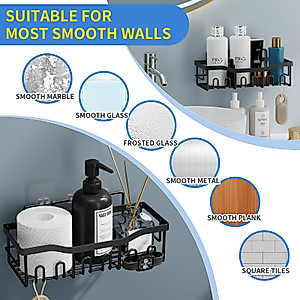 Xiaozxwlhq Corner Shower Caddy Hanging, Adhesive Shower Organizer for Bathroom, No Drilling, Extra Large Load Bearing, Bathroom Organizer, Bathroom Shower Shelves, 5 Pieces Set (Black)