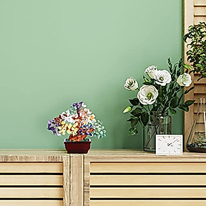 GEHECRST Natural 7 Chakra Crystal Gemstones Money Tree Reiki Healing Crystal Stones Bonsai Tree Home Office Feng Shui Decoration for Wealth, Health, Protection Gifts for Mom Mother’s Day 6.3"-6.7"