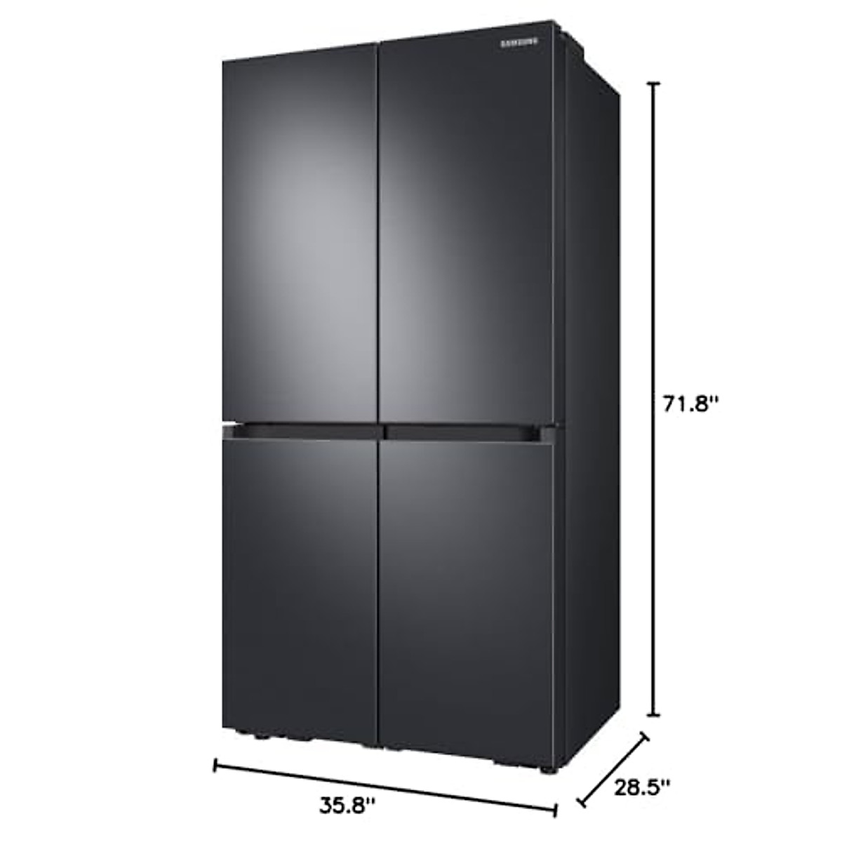 SAMSUNG RF23A9071SG 36 Inch Smart Freestanding Counter Depth 4 Door French Door Refrigerator in Black Stainless Steel