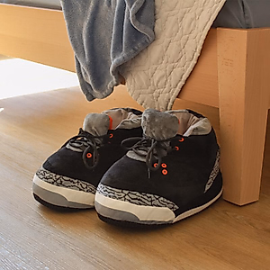 Yours 2 Keep Black Marble Sneaker Slippers, Unisex One Size Fits Most Mens, Womens, and Kids