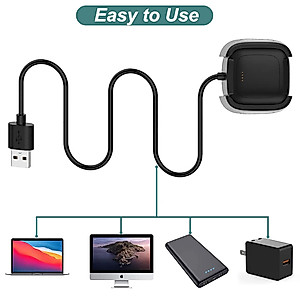 Charger for Fitbit Versa 2, Replacement Charging Cable Dock with 3.3ft USB Cord for Fitbit Versa 2 Smart Watch [2 Pack]