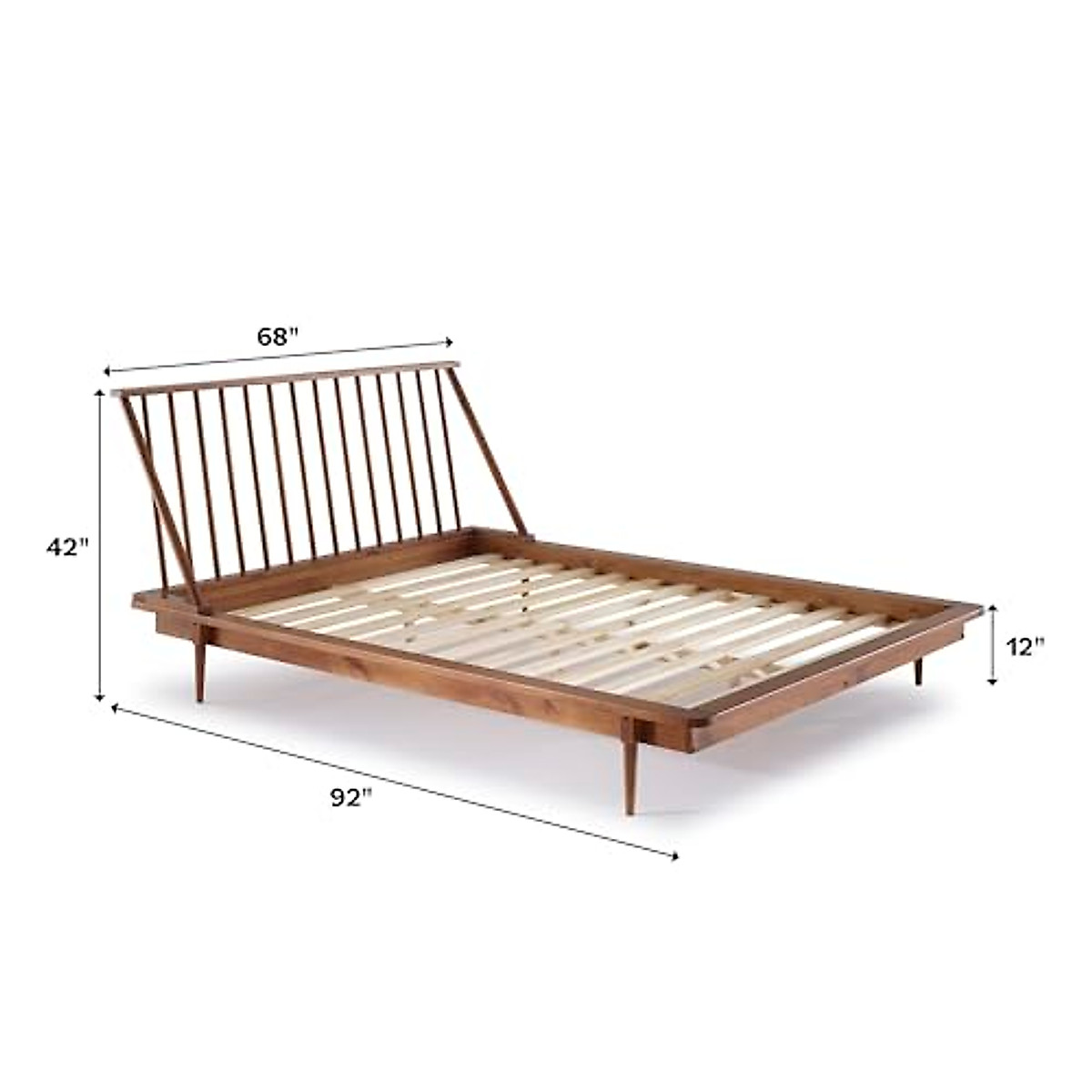 Walker Edison Lennon Platform, Queen (U.S. Standard), Black