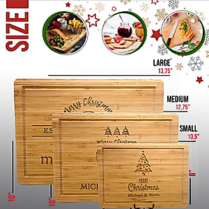 Merry Family Christmas Cutting Board, Personalized Christmas Home and Kitchen Decoration, Custom Engraved Christmas Gift for Family, Parent, Couple, Friend, Mom, Grandma, Sister