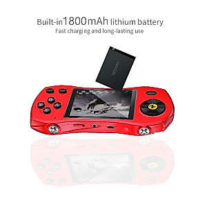 F2 Game Handheld Game Console for Children, Built-in 5000 Retro Classic Games，3.0" LCD Screen Portable TV Output Video Game Player， Best Birthday Gift for Kids and Adult (Red)