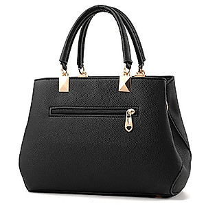 Dreubea Womens Handbag Tote Shoulder Purse Leather Crossbody Bag Black