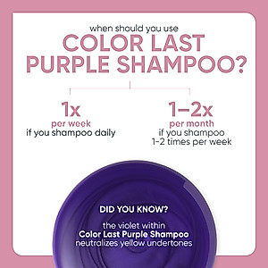 Biolage Color Last Purple Shampoo | Neutralizes Brass & Unwanted Yellow Tones | With Fig & Orchid | Paraben-Free | For Color Treated Hair | Vegan | Cruelty Free | Professional Shampoo | 13.5 Fl. Oz