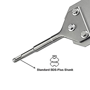 SPKLINE 4 Inch Wide SDS-Plus Floor Scraper Tile & Thinset Scaling Chisel SDS-Plus Shank 4" x 10" Thinset Scraper Adhesives Remover Wall Scraper Fits SDS-Plus Rotary Hammers and Chipping Hammer Drills
