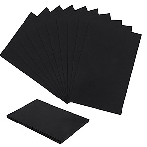 Mozeat Lens Black Felt Fabric, 10 Pcs 11.8 * 7.9 Inch Felt Sheets for Crafts, 1mm Thick Hard Fabric Skin Felt, Stiff Felt Sheet Felt Squares Material for DIY Projects Craftwork Patchwork Decoration