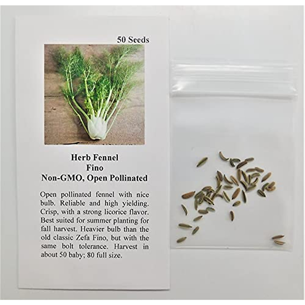 David's Garden Seeds Fennel Fino FBA-00058 (Green) 50 Non-GMO, Heirloom Seeds