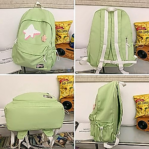 Verdancy Kawaii Backpack for School College Teens Students Travel Aesthetic Bookbag Cute Schoolbag Casual Daypack (Black)