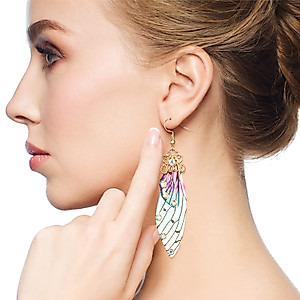 6 Pairs Earring Fairy for Women Butterfly Wing Earrings Multicolored Fairy Earrings Handmade Earrings for Women Earrings Butterfly Dangle Earrings for Wedding Jewelry