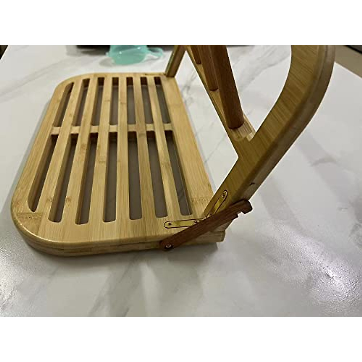 MEUHIIS Bamboo Baby Bottle Drying Rack Space Saving,Travel Baby Bottle Rack Dryer Holder Portable Countertop Bottle Dryer Rack Organizer,Bamboo Drying Rack for Bottles,Cups,Pacifiers and Accessories