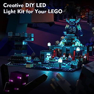 LocoLee LED Light Kit for LEGO Minecraft The Deep Dark Battle 21246, DIY Lighting Set Accessories Compatible with LEGO The Deep Dark Battle for Fans, Creative Decor Lego Light (Lights Only, No Models)