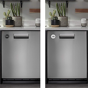 Circle Black & White Silicone Dishwasher Magnet Clean Dirty Sign, Double Sided Dirty Clean Dishwasher Magnet Indicator, Strong Non-Scratching Magnet, Kitchen Safe, Waterproof, and Decorative Design