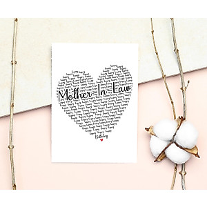 Happy Birthday Mother-In-Law Card - Cute Happy Birthday - Birthday Greeting Card - Birthday Card For Mother-In-Law - Thank You Card - Heart Happy Birthday Mom - I Love You Mother-In-Law Card