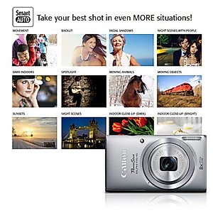 Canon PowerShot ELPH 115 is 16.0 MP Digital Camera with 8X Optical Zoom with a 28mm Wide-Angle Lens and 720p HD Video Recording (Silver)