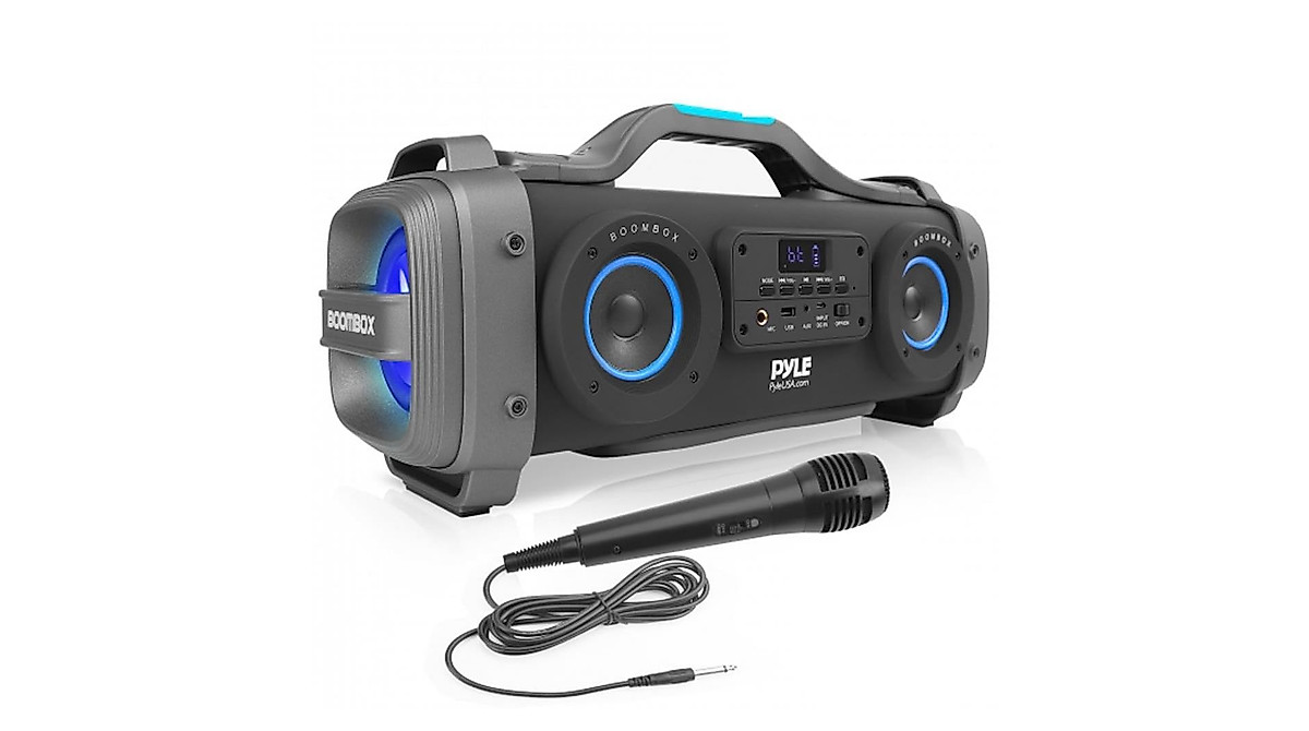 Pyle Wireless Portable Bluetooth Boombox Speaker - 800W Rechargeable Boom Box Speaker Portable ...