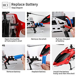RC Helicopter, S37 Aircraft with Altitude Hold, 3.5 Channel, Sturdy Alloy Material, Gyro Stabilizer and High & Low Speed, Multi-Protection Drone for Kids and Beginners to Play Indoor-Red