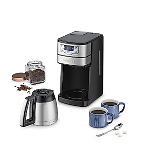 Cuisinart 10 Cup Coffee Maker with Grinder, Automatic Grind & Brew, Black/Silver, DGB-450