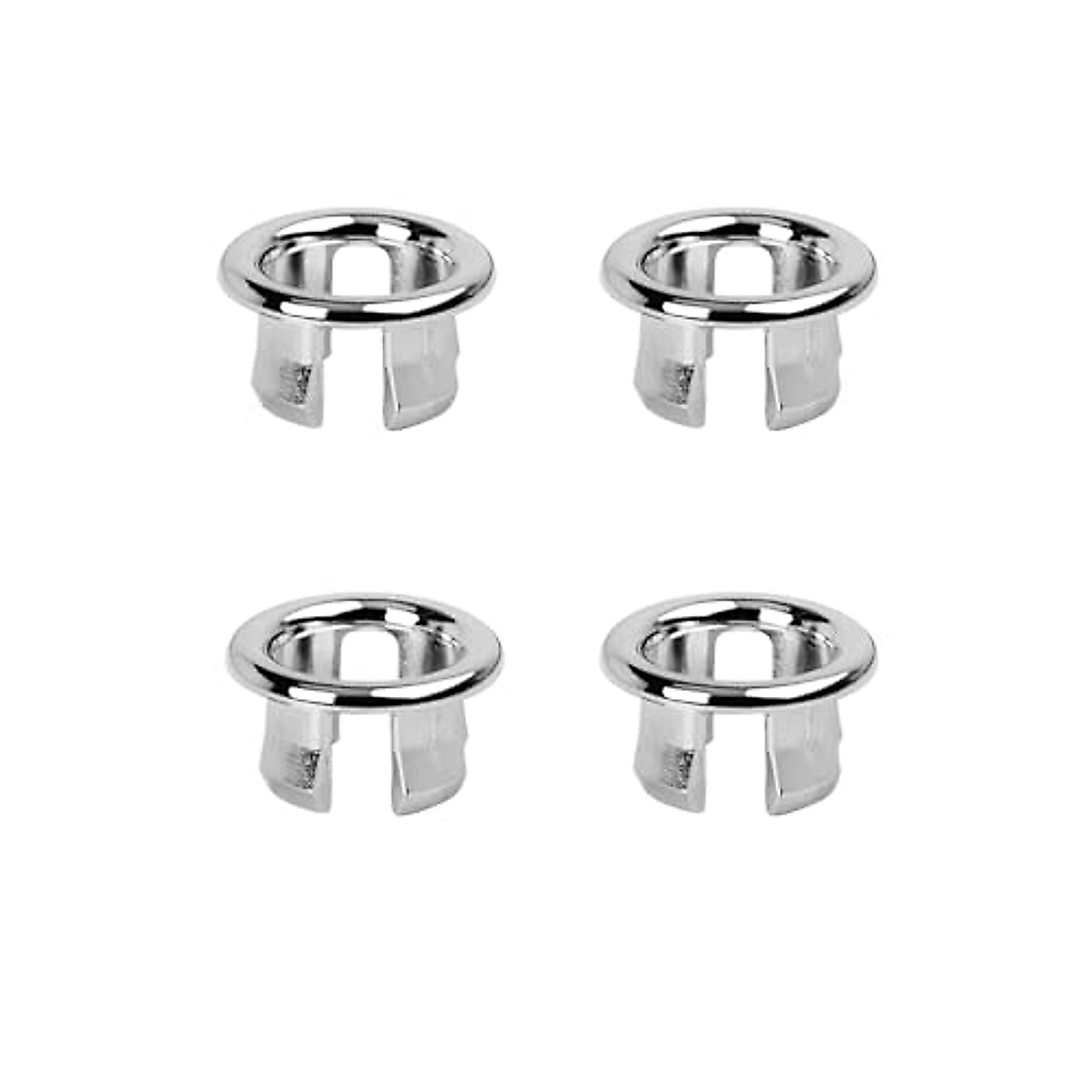 4 Pack Bathroom Basin Sink Round Hole Trim Chrome Overflow Cover Rings Hole Insert in Cap Hollow Ring Triangle for Hole Diameter Replacement Ceramic Pots for Home,Sink,Bathroom,Kitchen