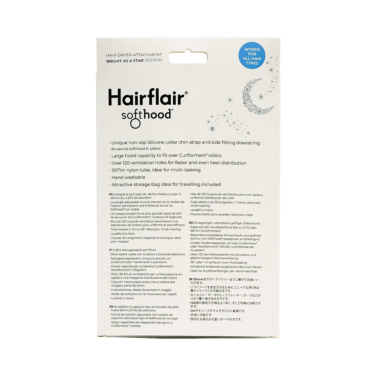 Bonnet Hood Hair Dryer Attachment by Hair Flair • Suitable For All Types of Hair & Hair Extensions • Perfect For Travel • Award Winning Original Patent • Deluxe Softhood • Healthy & Damage Free (Navy)