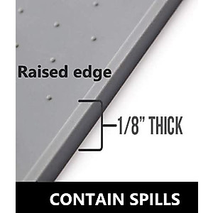 NemoHome Jumbo Under Garbage Can Mat 15.7"x 23.6" Raised Edge Non Slip Waterproof Trash Can Mat Floor Carpet Wall Scratches Protective Silicone Rubber Tray for Kitchen