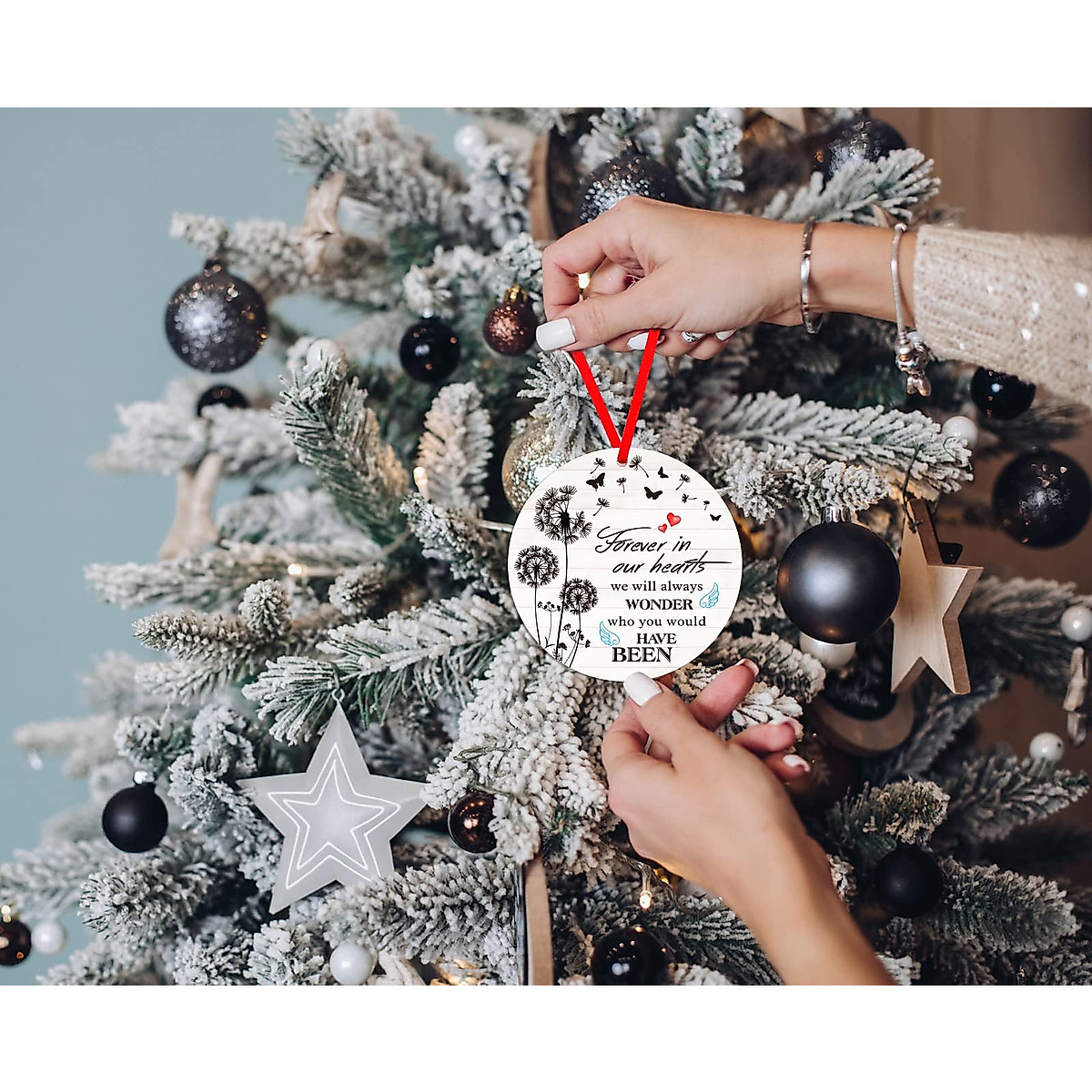 FLYAB Baby Christmas in Heaven Ornament Angel Baby Memorial Christmas Ornaments Miscarriage Ornament for Christmas Tree Remembrance Sympathy Gifts for Loss of Baby Infant Child in Memory of Baby